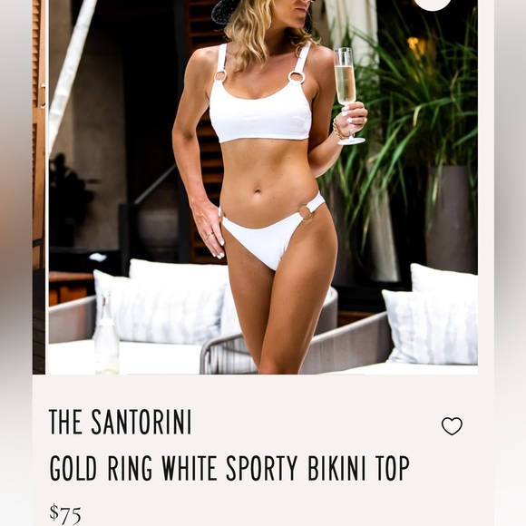 Swim | Watercolors Kenny Flowers The Santorinigold Ring White Sporty Bikini Top | Poshmark